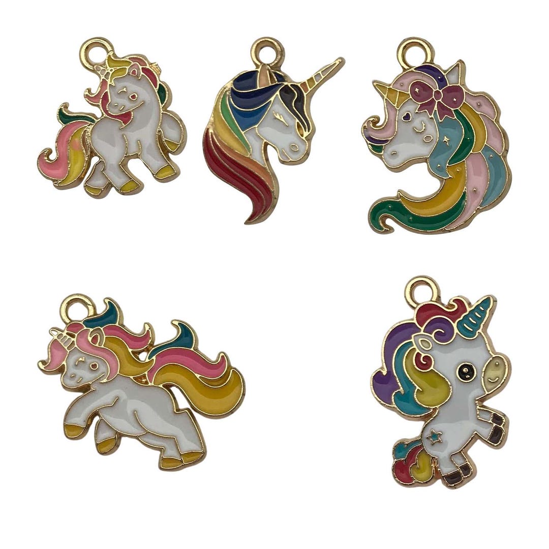 10/20pcs Colorful Enamel Unicorn Charms Alloy Animal Pendants for DIY ...