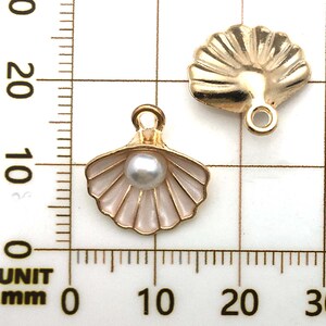5/10pcs 1415mm Enamel Inlaid Pearl Shell Charms Alloy Marine Life ...