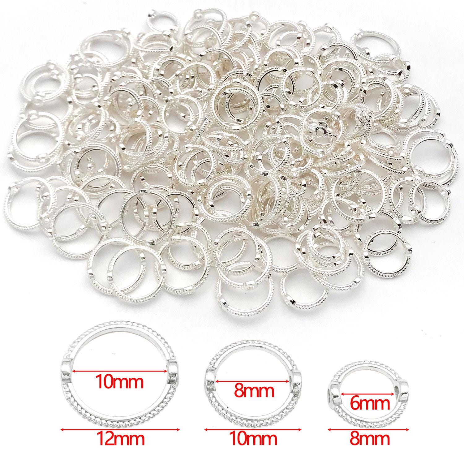 20pcs 8/10/12mm 18K Real Gold Plated Brass Bead Circle Frame ...