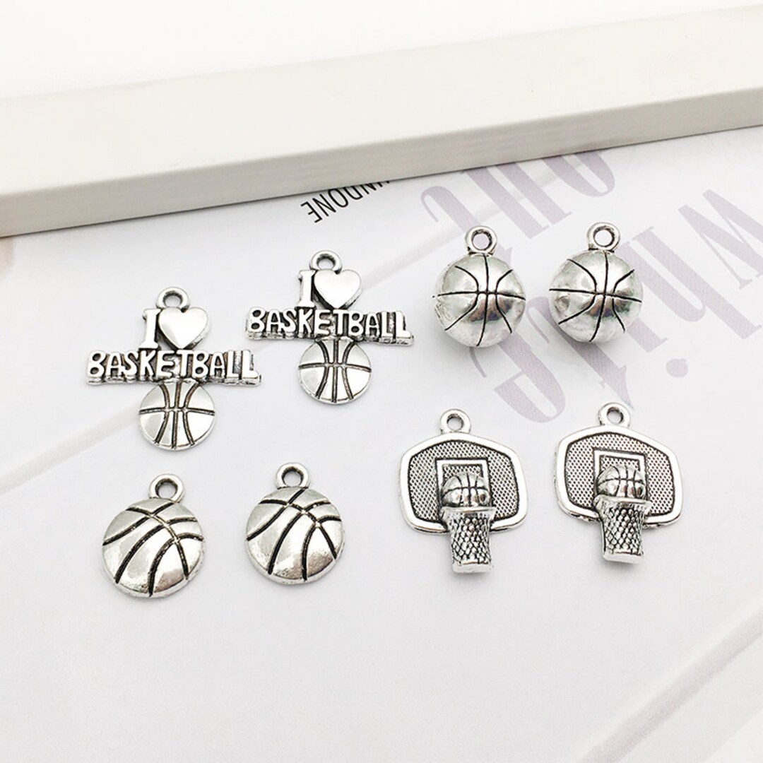 10/20/30PCS Bulk Basketball Charms Sports Basketball Charms Pendant for ...
