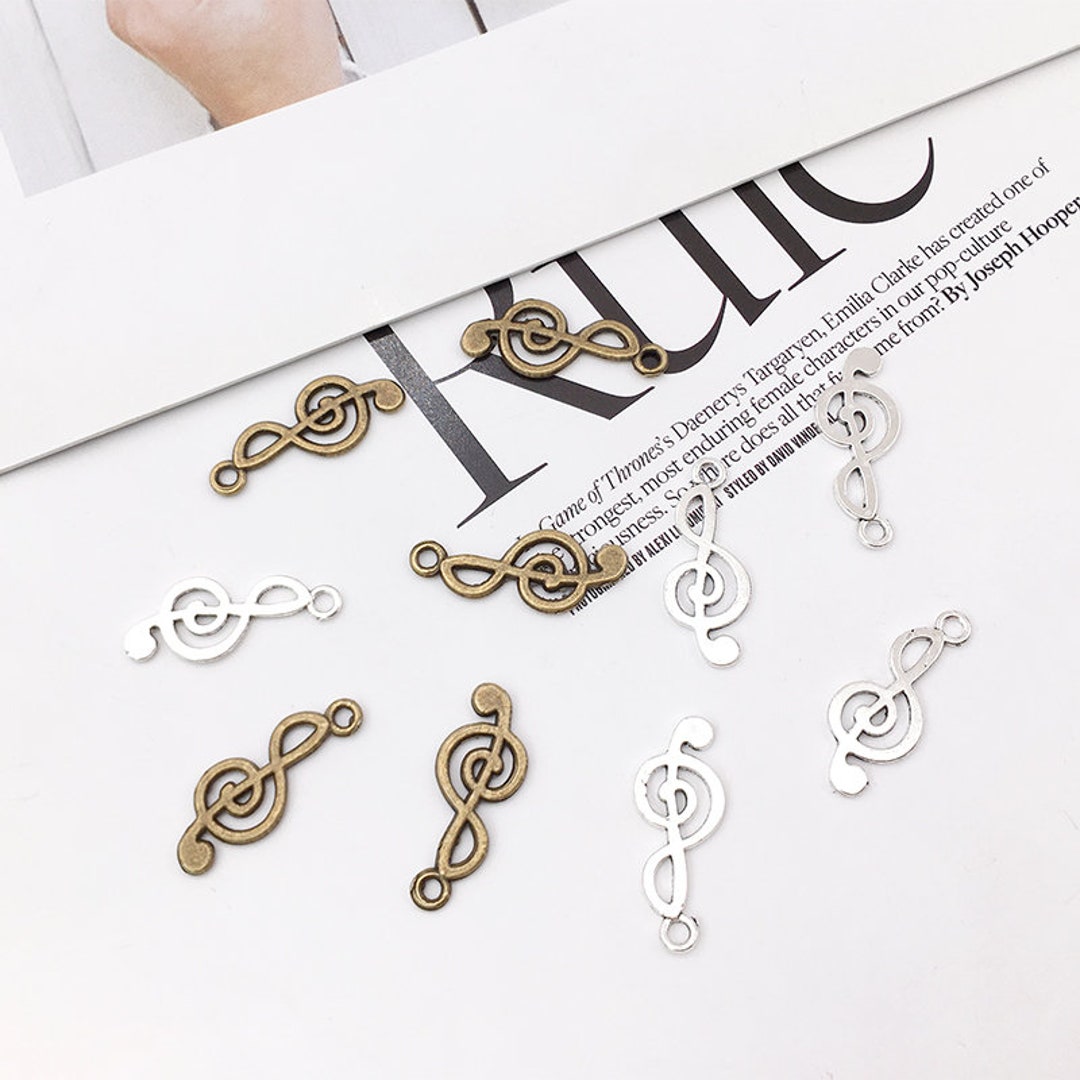 30/60/90PCS Music Charms Music Note Charms Symbol Charms Antique Silver ...