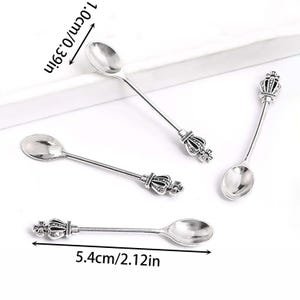 5/10pcs 10*54mm Vintage Crown Table Spoon Design Charms Alloy Cutlery ...