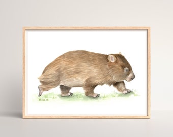 Wombat Australian Animal Watercolor Painting 2 Digital Download Print ...