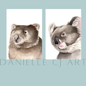 Set of 10 Australian Animal Prints Watercolour Australian Animals ...