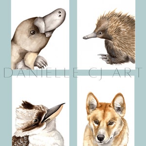 Set of 10 Australian Animal Prints Watercolour Australian Animals ...