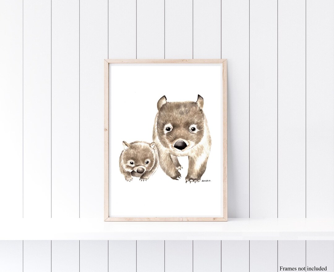 Watercolour Wombat Print - Australian Animal Art - Etsy