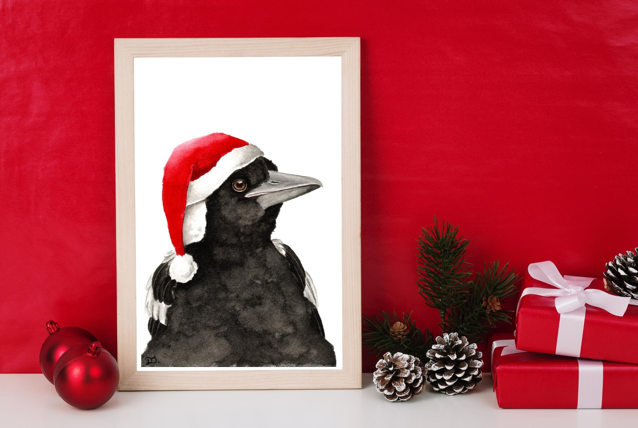 Digital Download - Watercolour Christmas Magpie Artwork - Etsy
