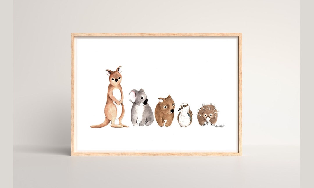 Digital Download - Watercolor Australian Animals Print - Etsy UK