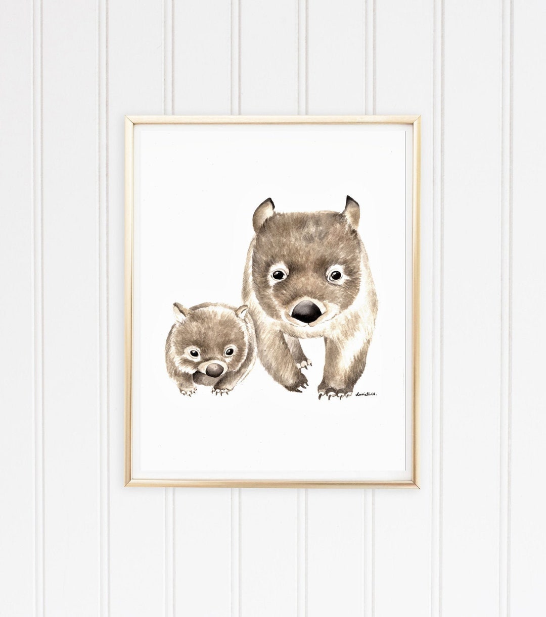 Watercolour Wombat Print Australian Animal Art - Etsy