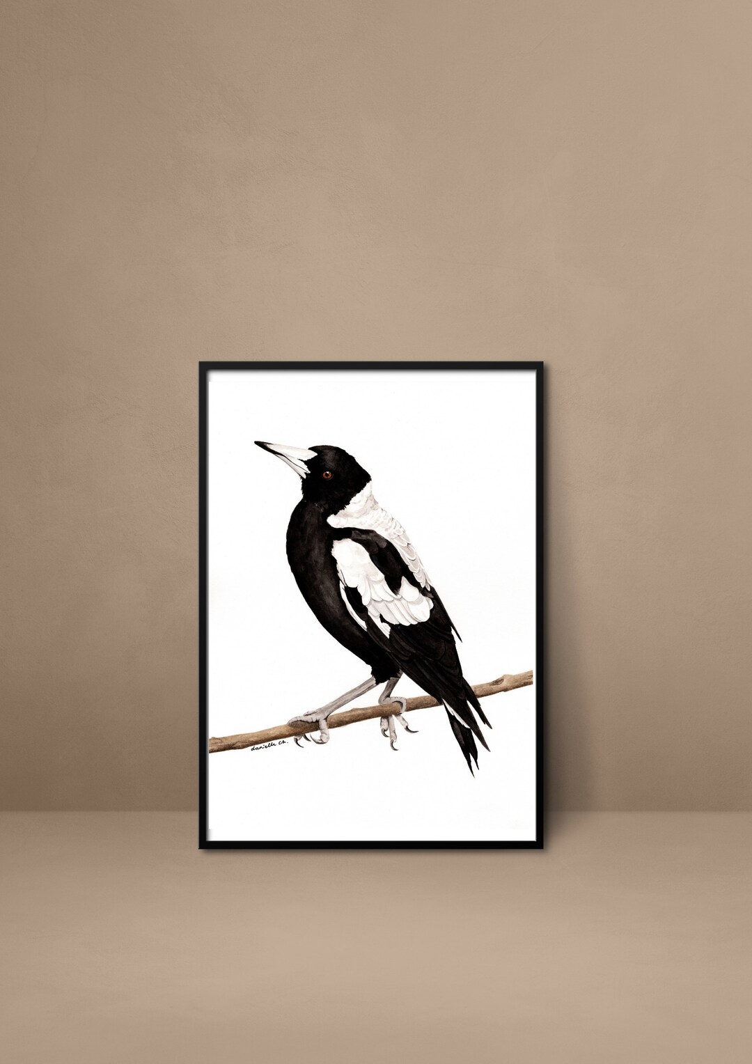 Watercolour Australian Magpie Print Watercolour Magpie Print ...
