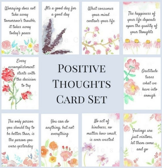 Positive Thoughts Cards affirmation cards positivity tools | Etsy