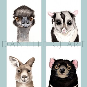 Set of 10 Australian Animal Prints Watercolour Australian Animals ...