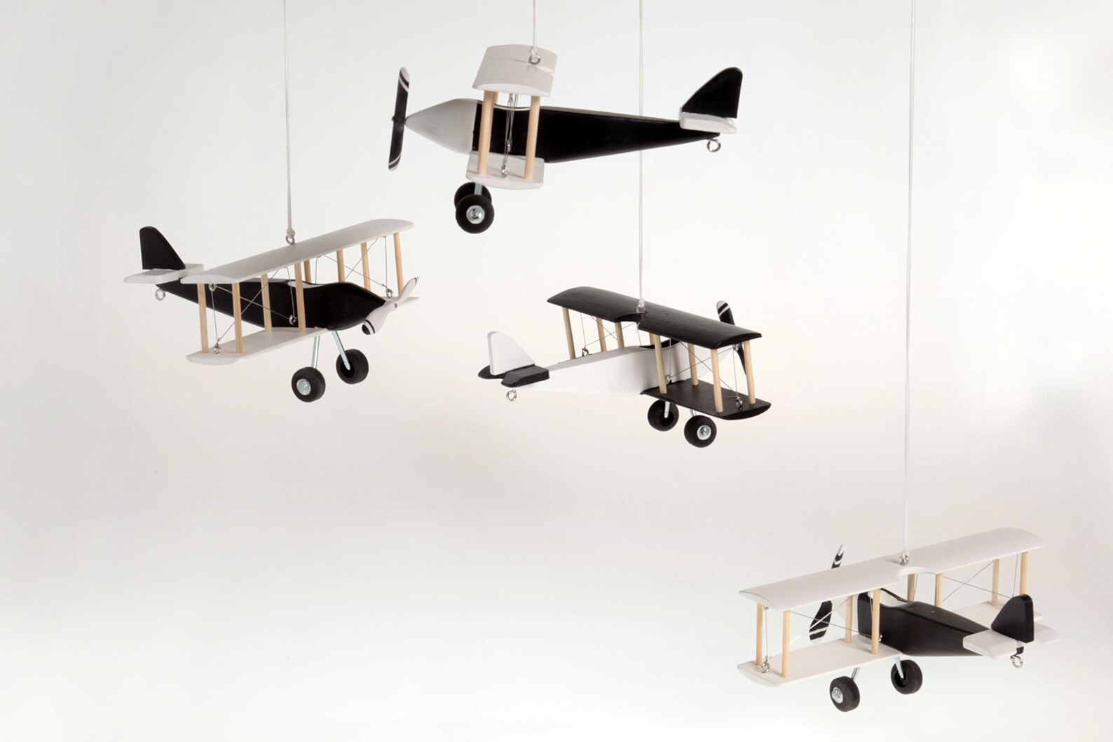 Airplane baby mobile 4 White Black Exclusive Hanging planes | Etsy