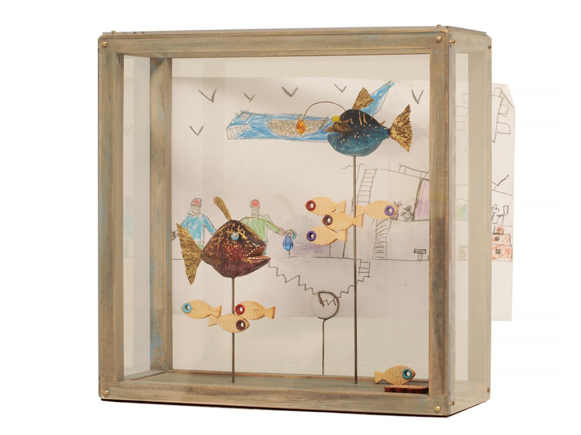 Wooden Anglerfish Diorama Sculpture Ocean Fish Display - Etsy