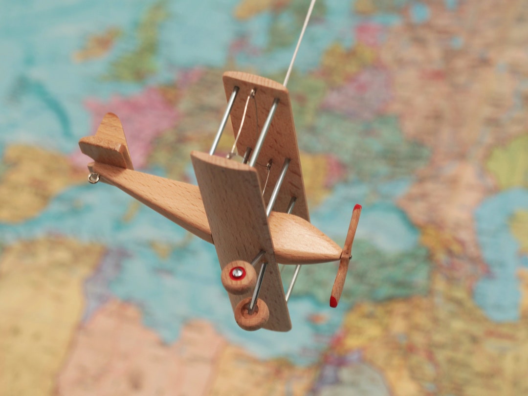 Beech Hanging Plane, Airplane Mobile, Decorative Wooden Airplane ...