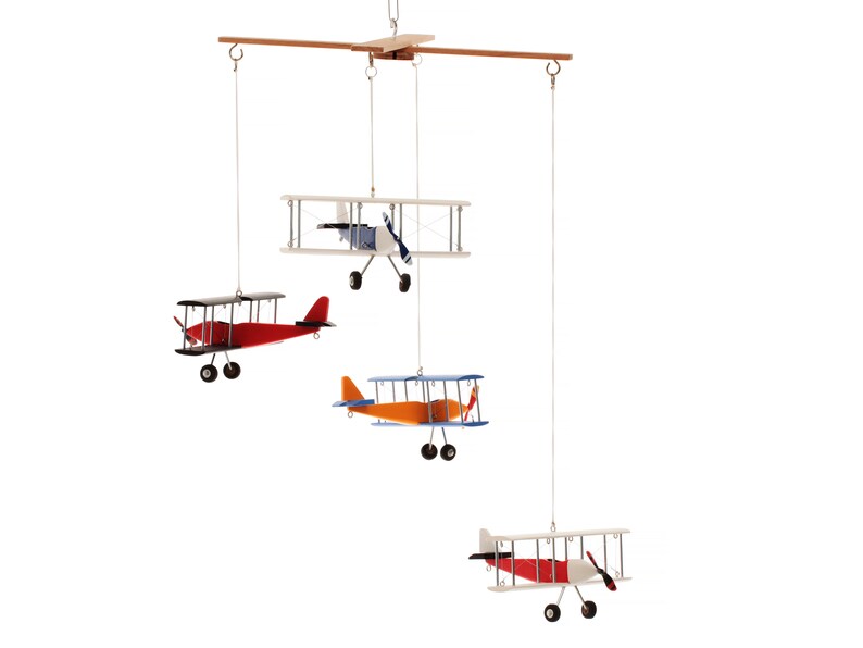 Airplane Mobile 4 Different Hanging Planes Decorative Wooden - Etsy