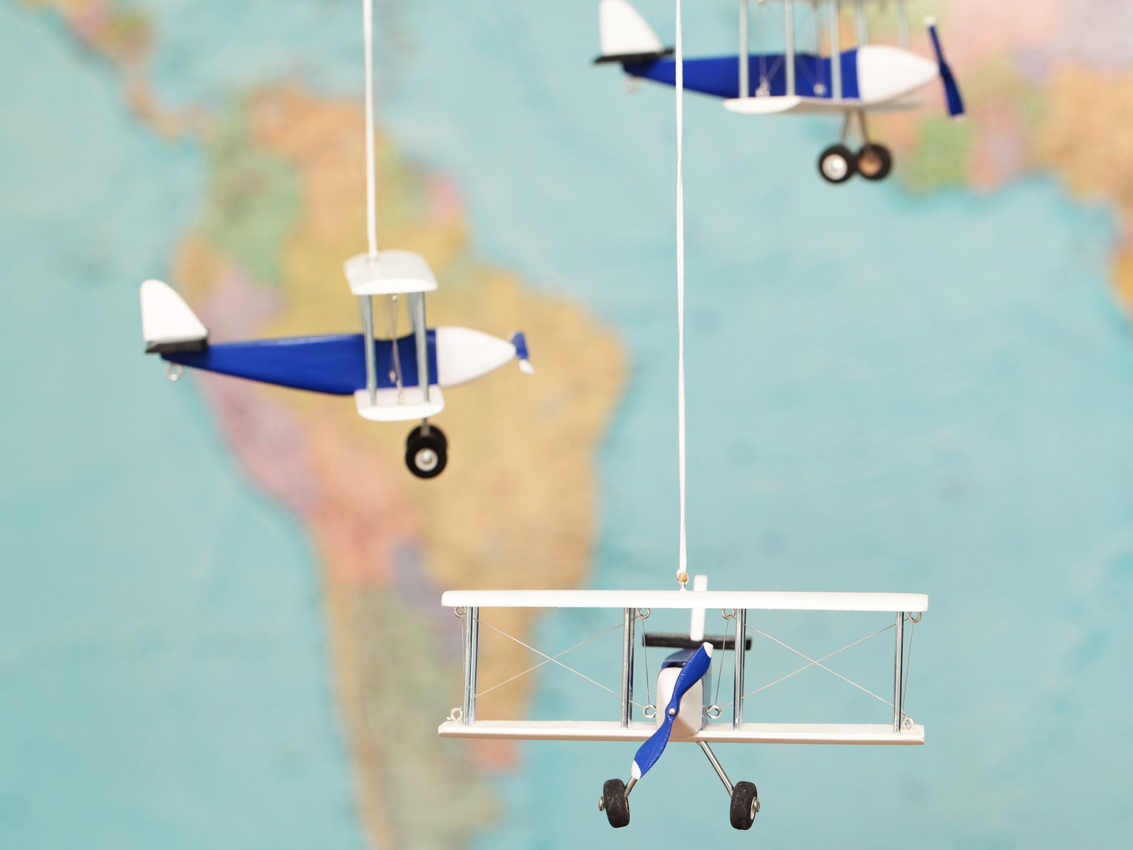 Hanging Airplane, Blue White Black, for Children, Nursery Decor, Little ...