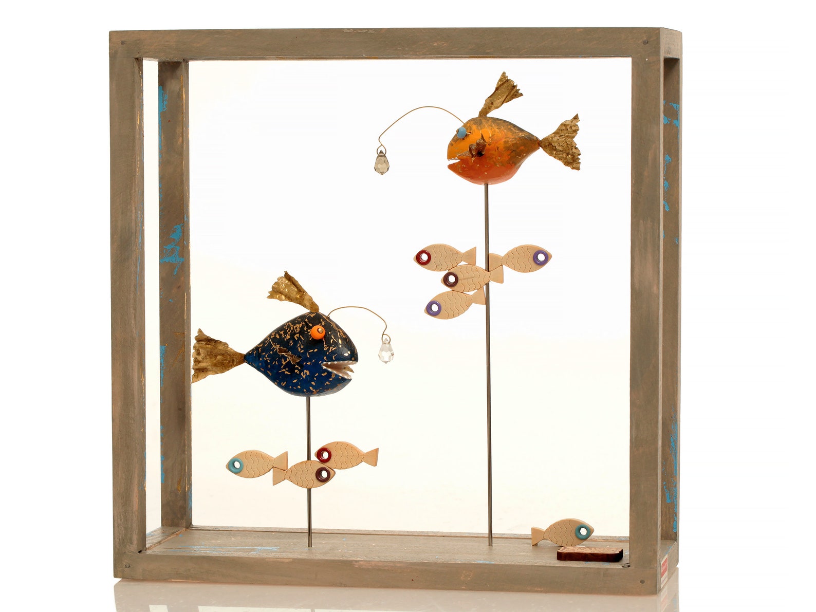 Wooden Anglerfish Diorama Sculpture Ocean Fish Display - Etsy