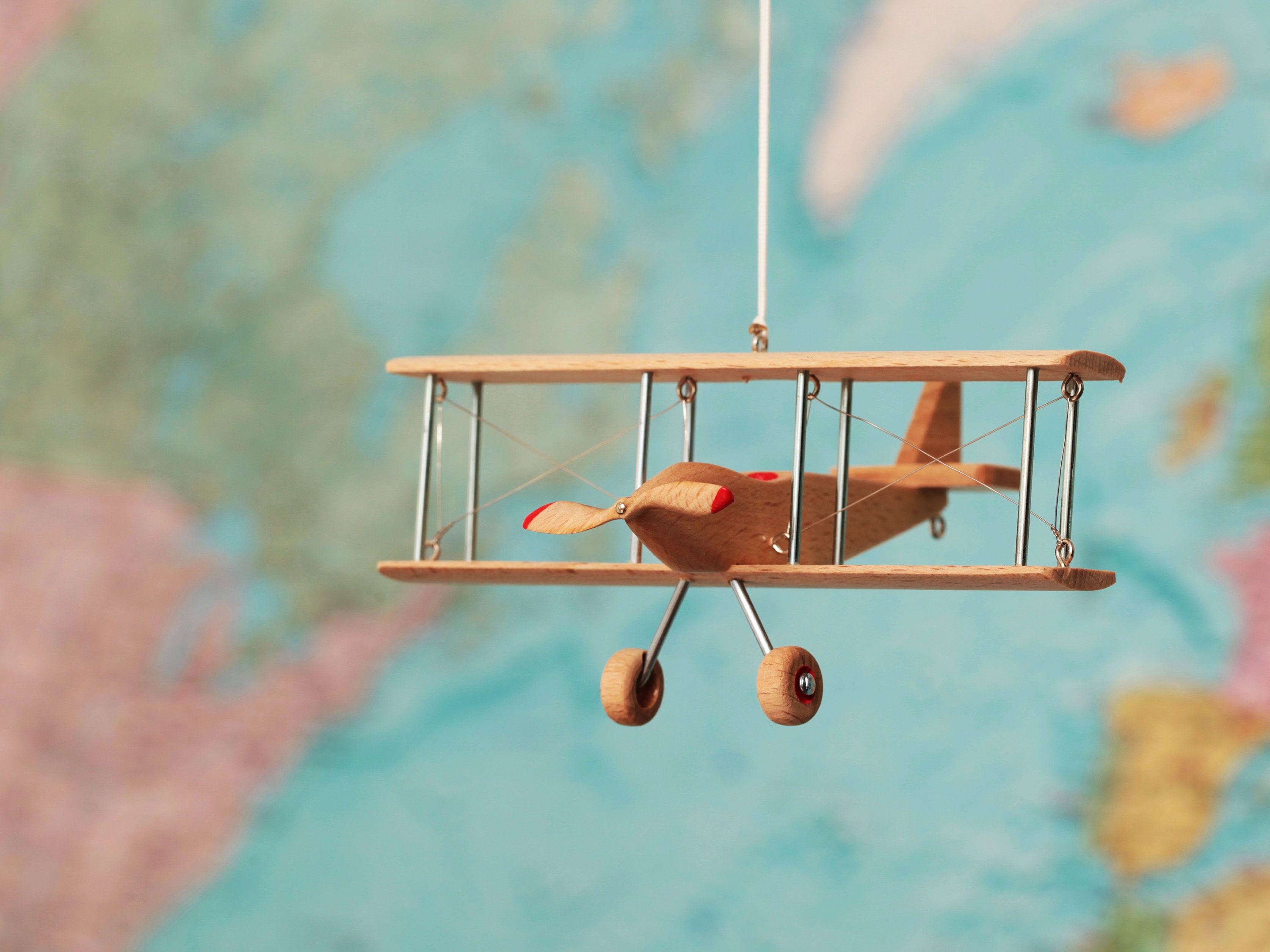 Beech Hanging Plane, Airplane Mobile, Decorative Wooden Airplane ...
