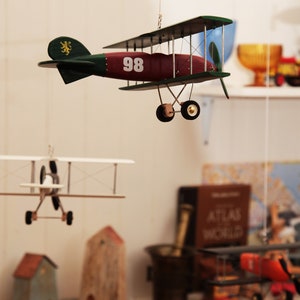 Airplane Mobile, 4 Different Hanging Planes Albatros, Decorative Wooden ...