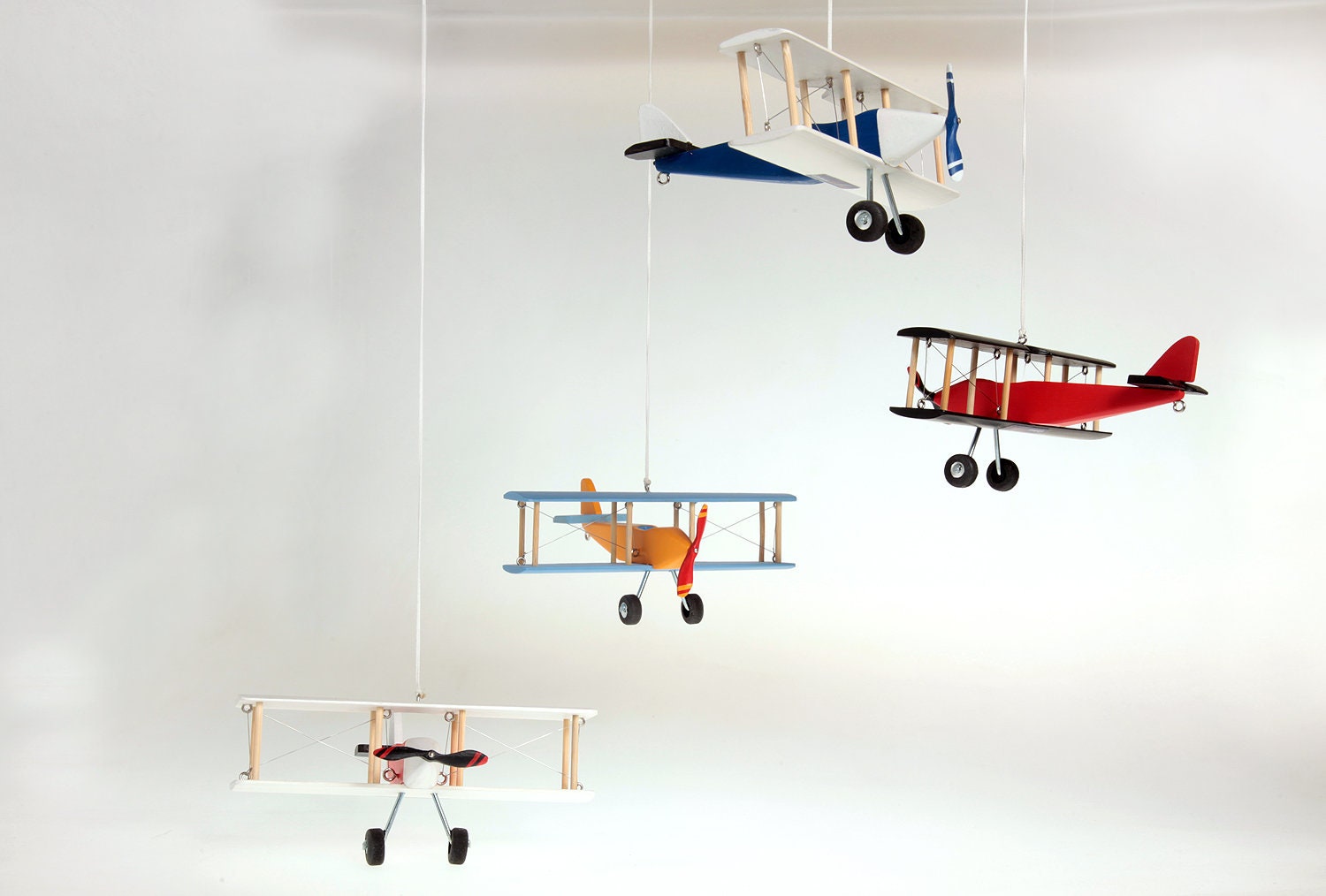 Airplane mobile 4 different Hanging planes Decorative wooden | Etsy