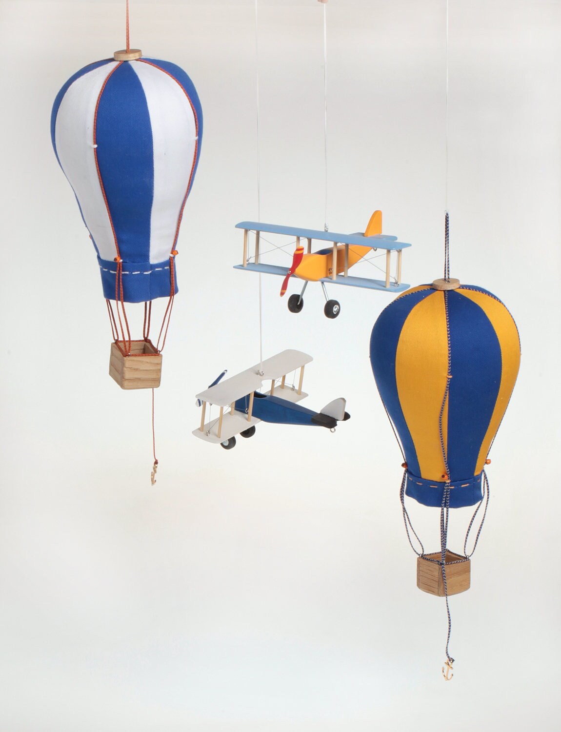 Airplane and Hot Air balloon mobile Nursery Decor Travel | Etsy