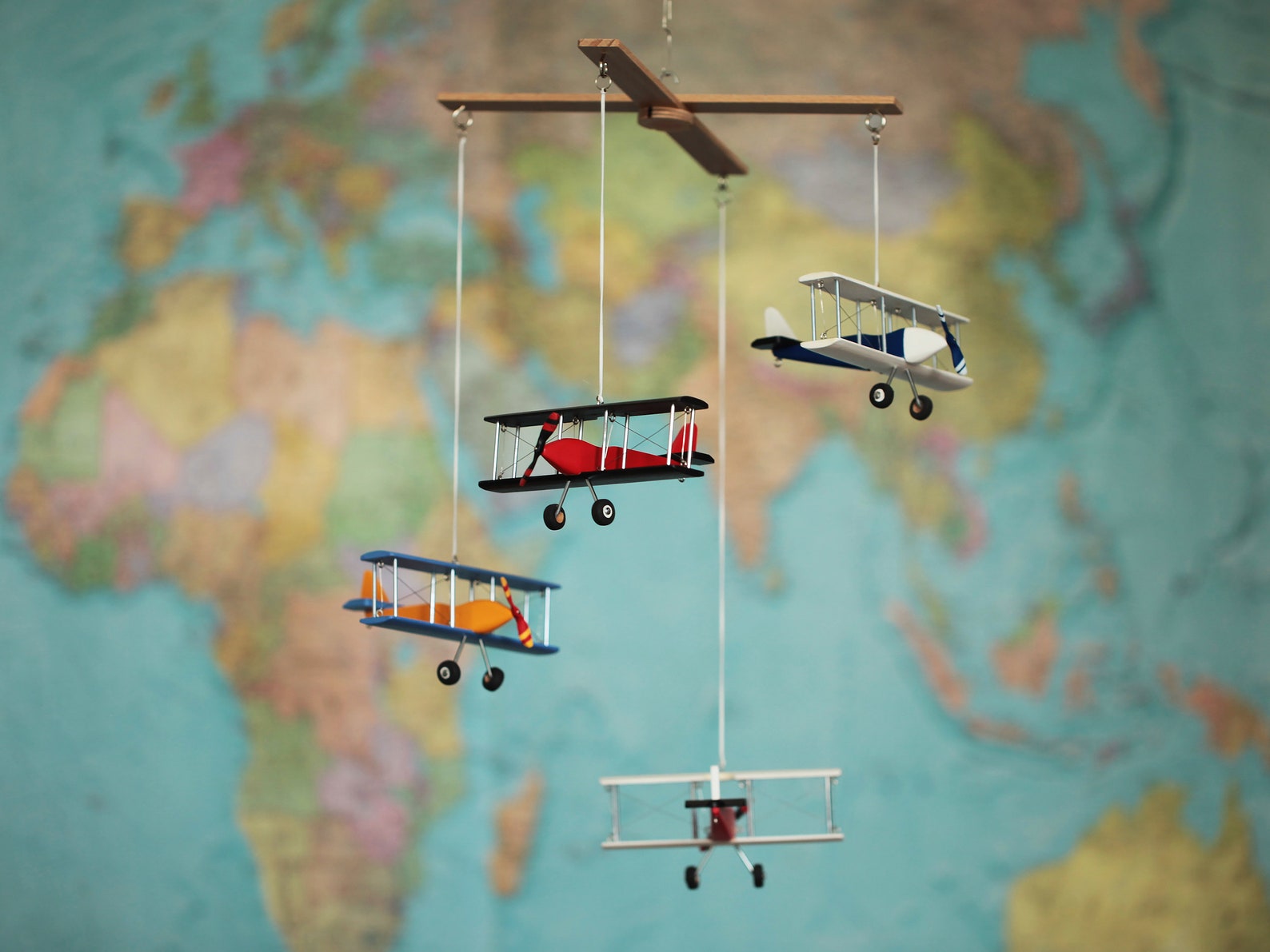 Airplane Mobile 4 Different Hanging Planes Decorative Wooden - Etsy