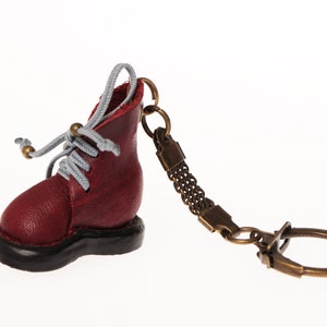 Miniature Leather Shoe Keychain, Handmade Leather Keyring, Cute Keyfob ...