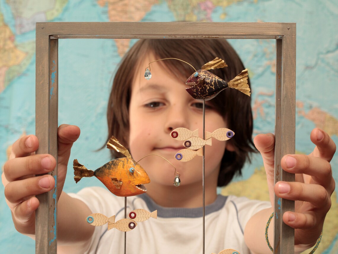 Wooden Anglerfish Diorama Sculpture Ocean Fish Display - Etsy