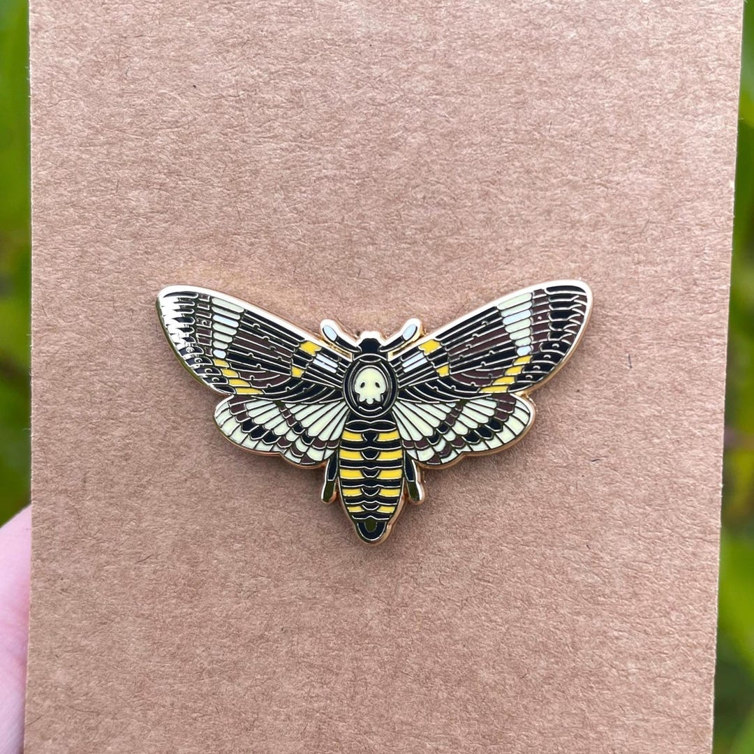 Death's-head Hawkmoth Enamel Pin – Gold-plated Insect Lapel Pin - Etsy