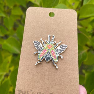 Rainbow Stag Beetle Enamel Pin - Moth Pin - Insect Pin - Lapel Pin ...