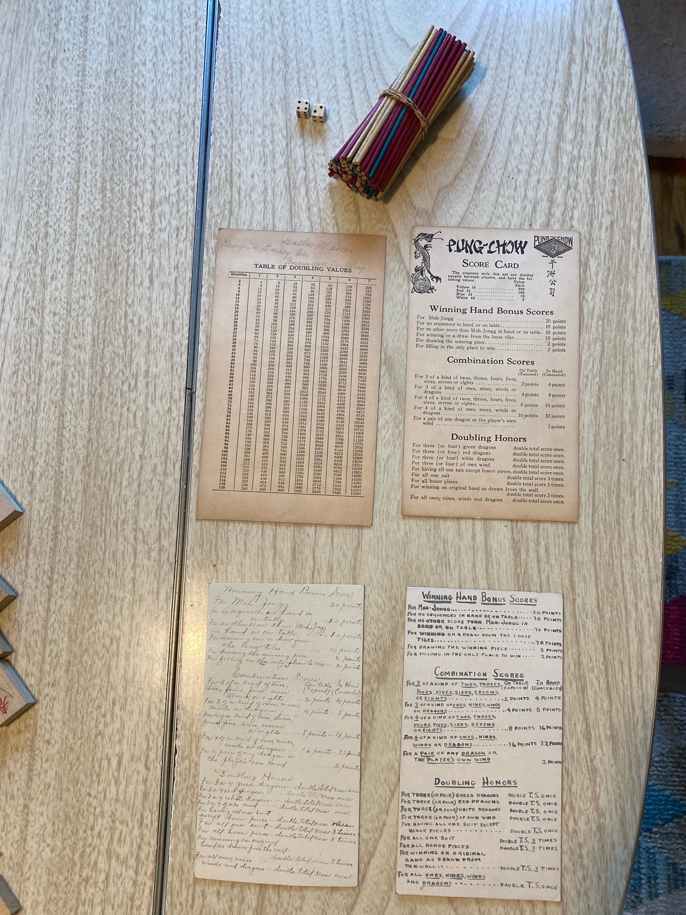 Antique 1923 Pung Chow Mah Jongg Educator Set - Etsy