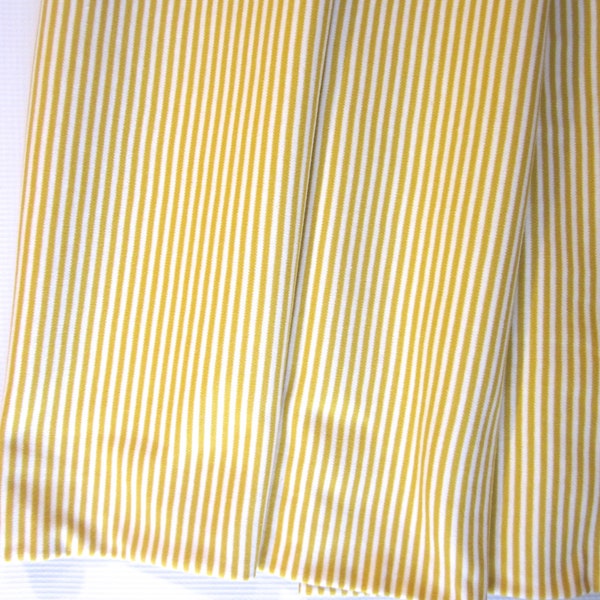 Yellow and White Stripe Knit Fabric - Etsy