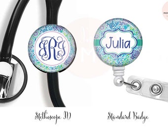 Monogrammed Badge Pharmacy Black Quatrefoil 15 Colors and | Etsy