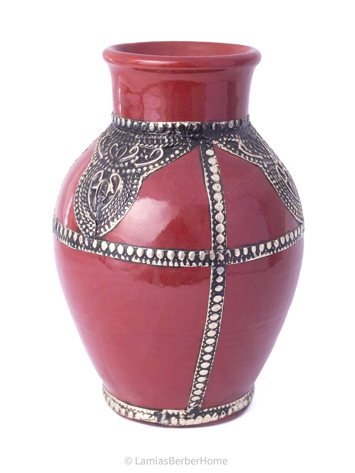 Handmade Moroccan Red Ceramic Vase: Tribal Home Decor Pottery - Etsy