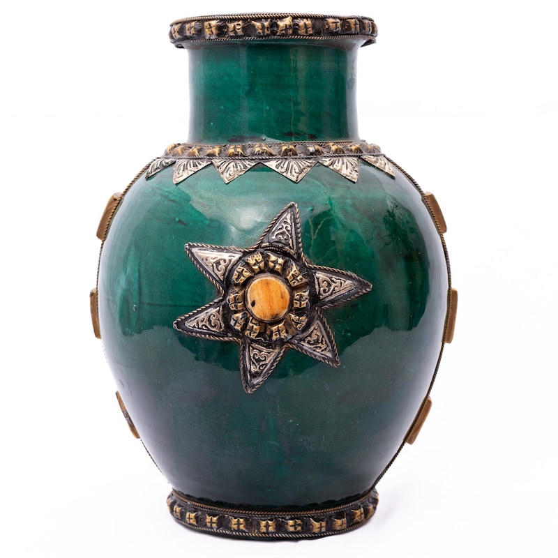 Green Pottery Vase - Etsy