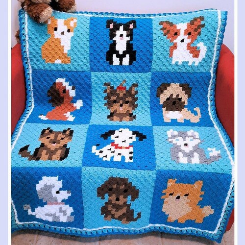 Crochet Pattern Download Cuddly Canines Afghan Dog Lovers - Etsy