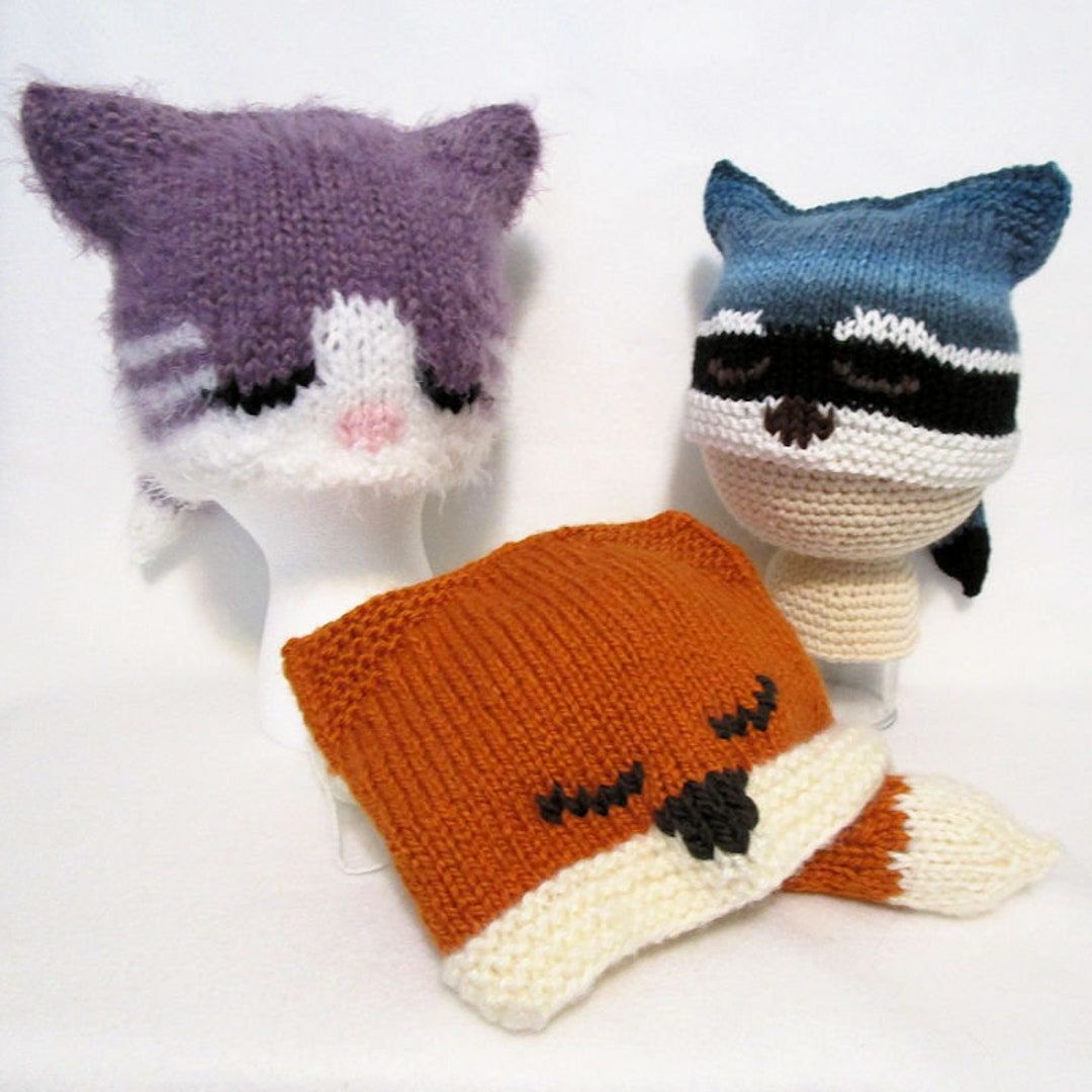 Knit Pattern Download Sleepy Tails Hats - Etsy