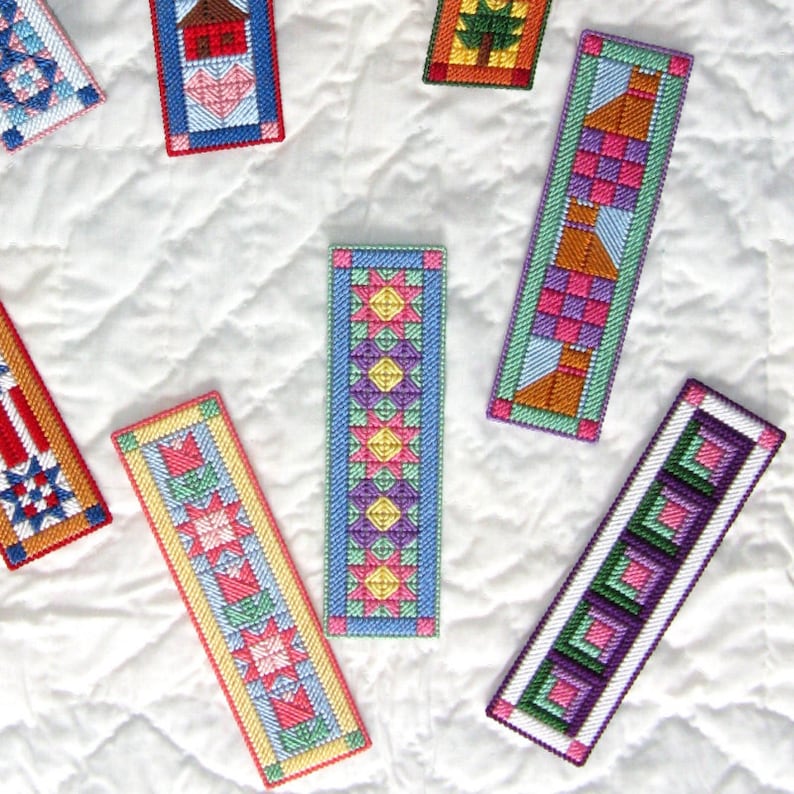 Plastic Canvas Pattern Download - Quilt Bookmarks - Etsy