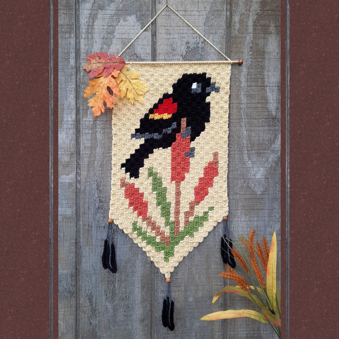 Crochet Pattern Download - Autumn Blackbird Banner - Etsy