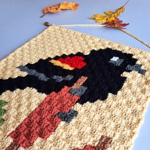 Crochet Pattern Download - Autumn Blackbird Banner - Etsy