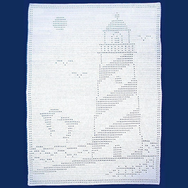 Crochet Pattern Download Easy Filet Lighthouse With Dolphins - Etsy