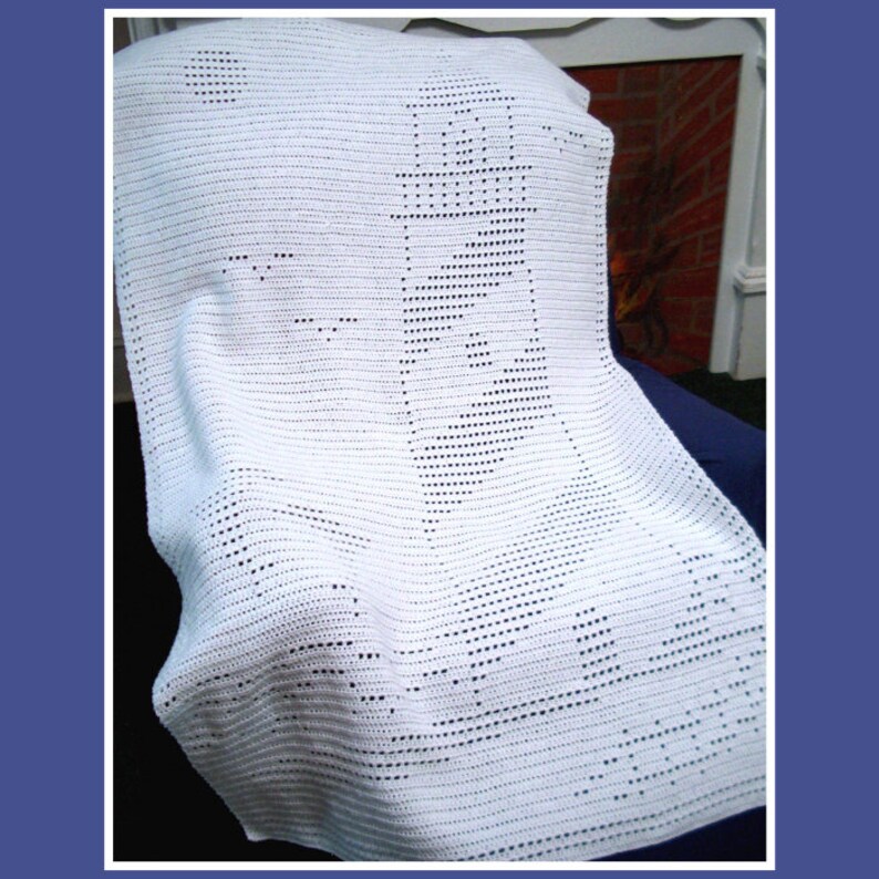 Crochet Pattern Download - Easy Filet Lighthouse With Dolphins Afghan ...