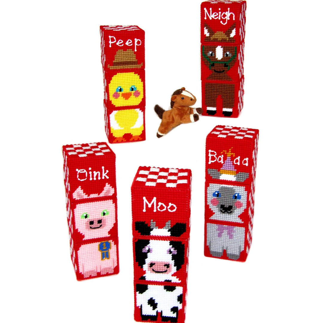 Plastic Canvas Pattern Download - Farm Buddy Mix & Match Blocks - Etsy