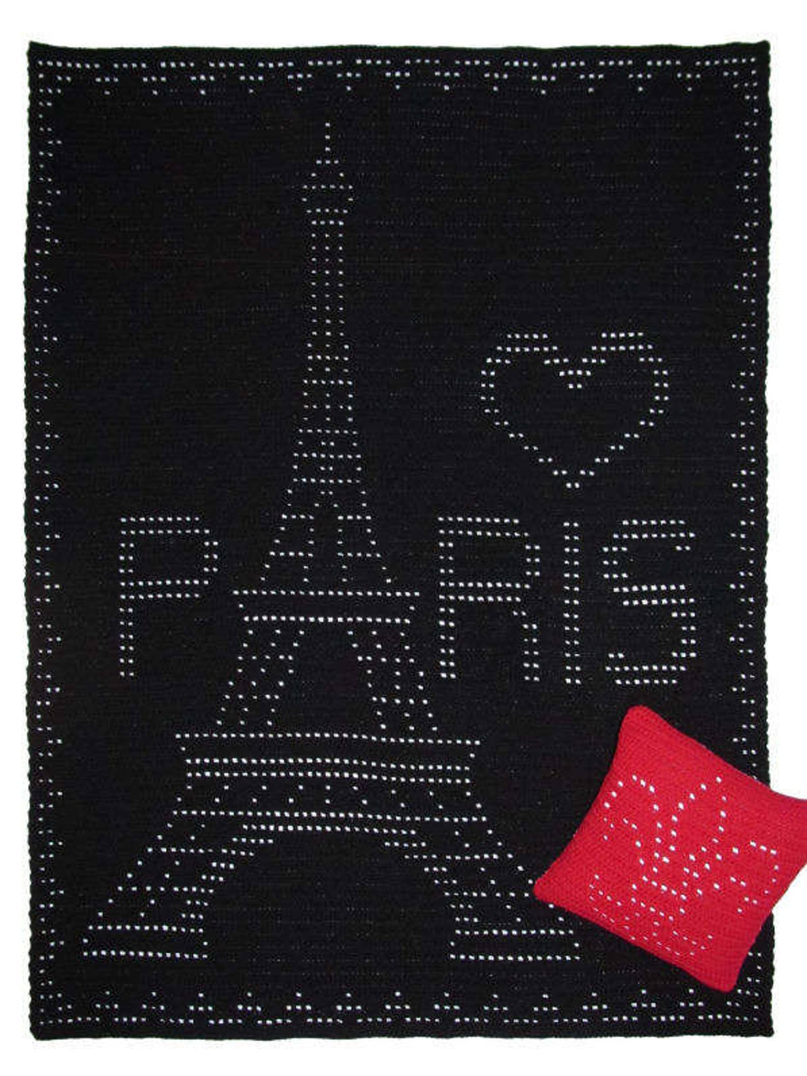 Crochet Pattern Download - Paris Afghan Pillow - Filet Set Eiffel Tower ...