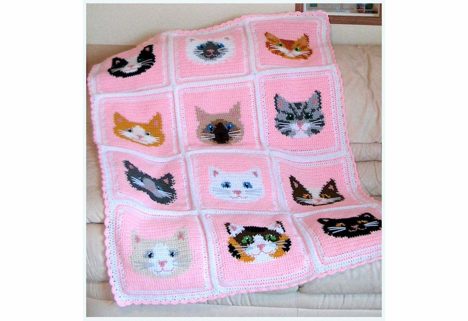 Crochet Pattern Download Sweet Kitty Afghan Cat Lovers - Etsy Canada