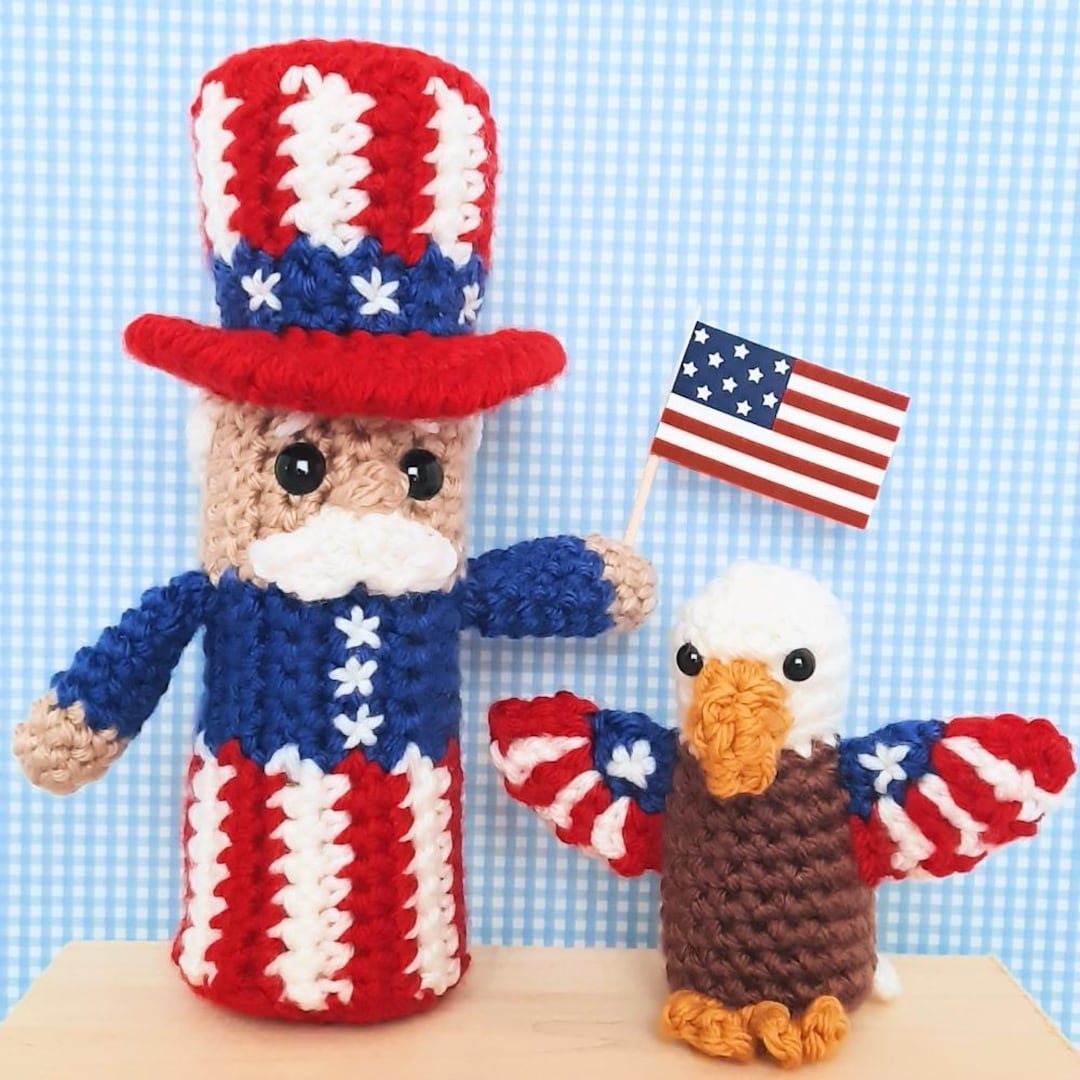 Crochet Pattern Download - Uncle Sam and Eagle - Amigurumi - Etsy
