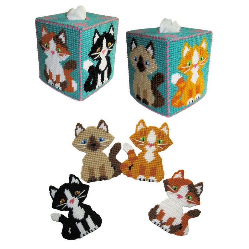 Plastic Canvas Pattern Download - Cuddly Kitty Décor - Etsy