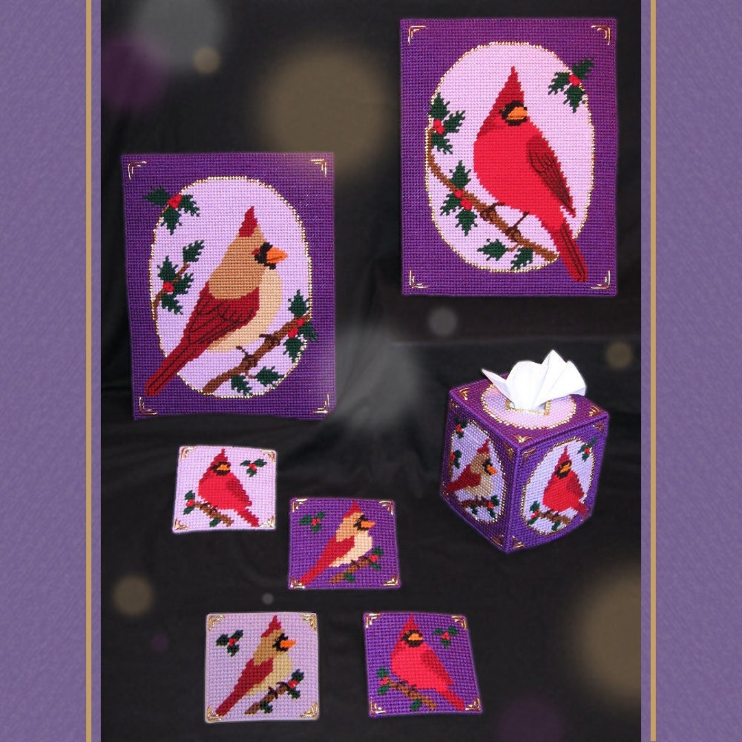Plastic Canvas Pattern Download - Royal Winter Cardinal Decor - Etsy