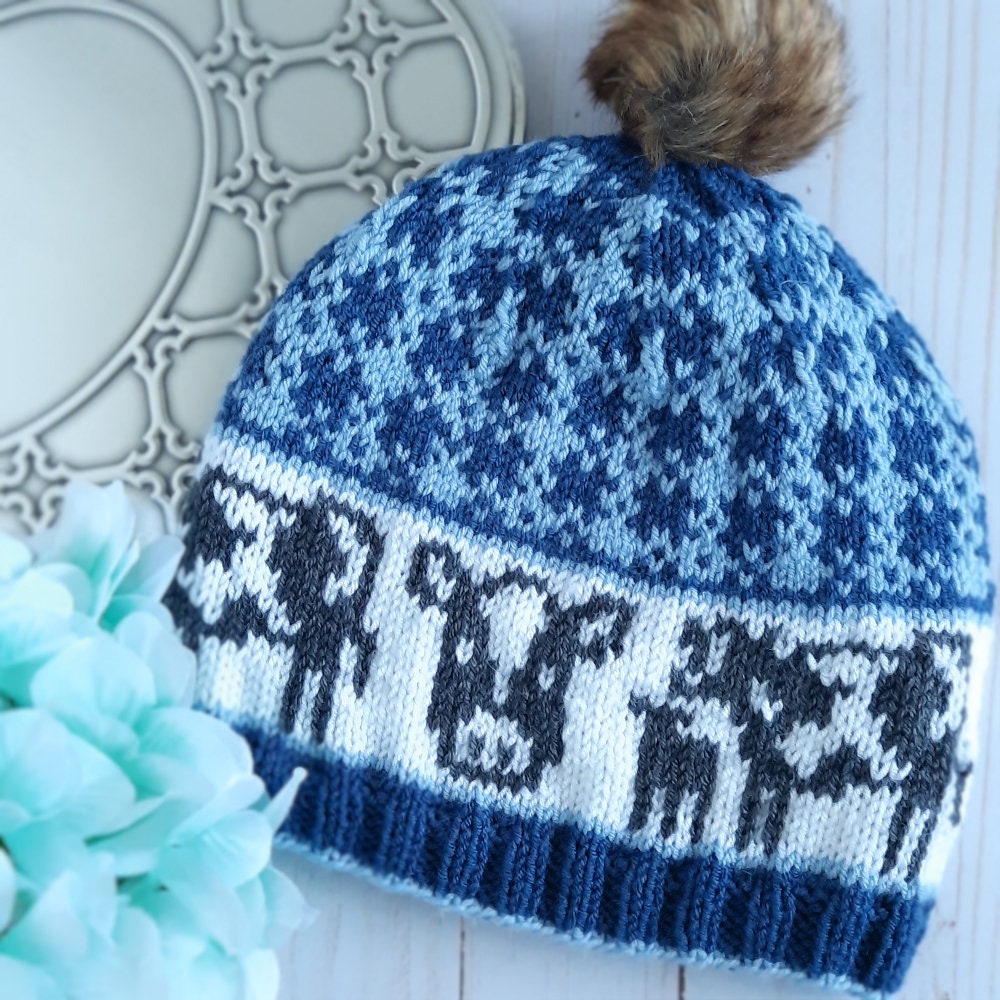 Knit Pattern Download - Cow Country Hat - Fair Isle Hat Featuring Cows ...
